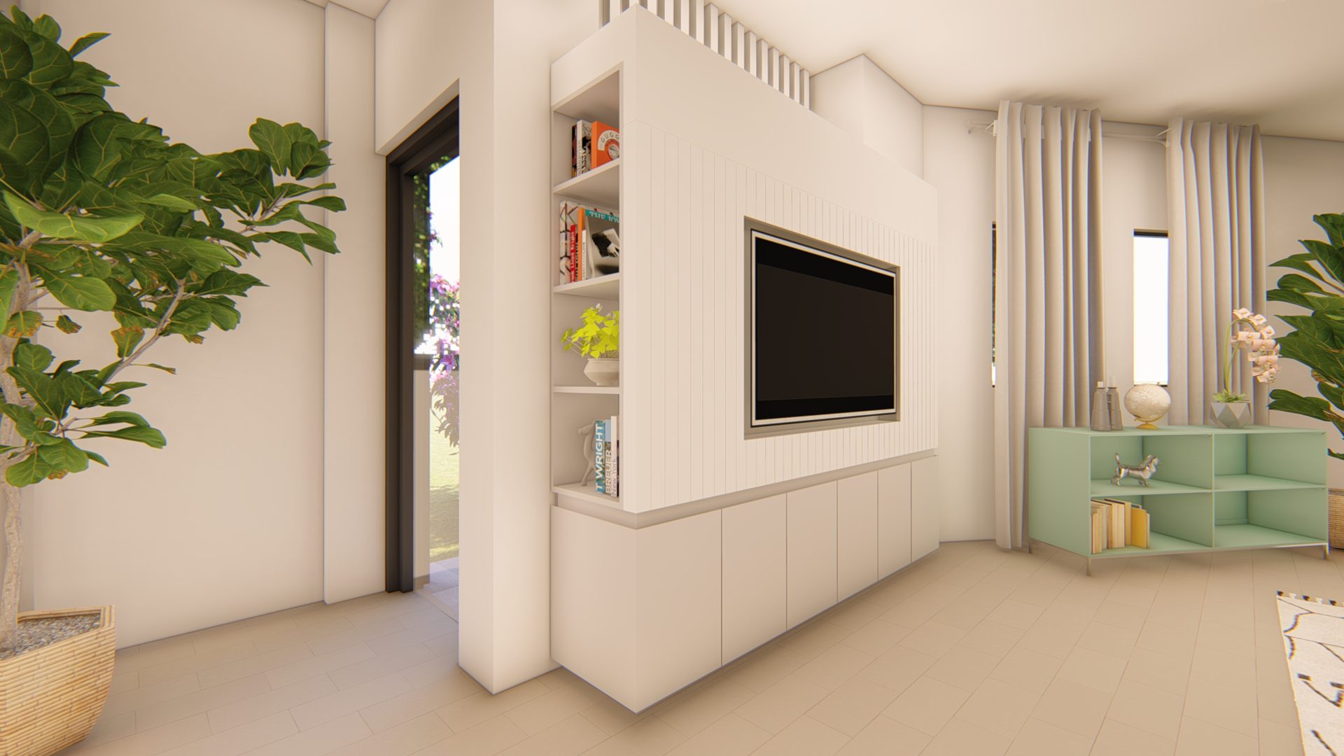 Minimal custom made tv unit - Studio Sophia